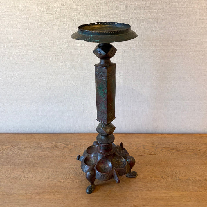 Persian Seljuk Bronze Oil Lamp Stand – Khorasan (Medieval, 11th–13th C ...